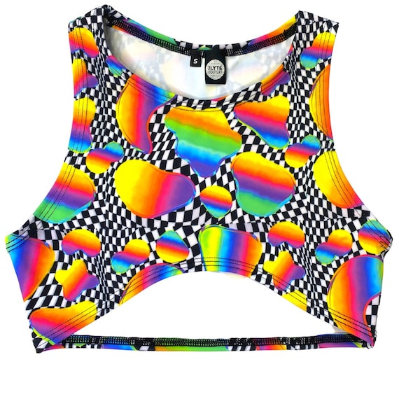 RETRO RAVE Underboob Sporty Crop Top Women's Festival - Etsy