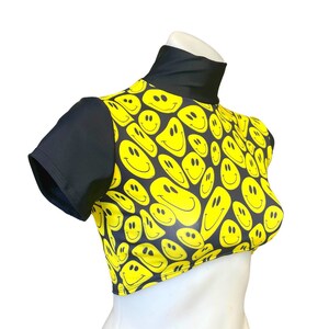 UV Glow Smiley Face Crop Top: Rave Festival Top - Etsy