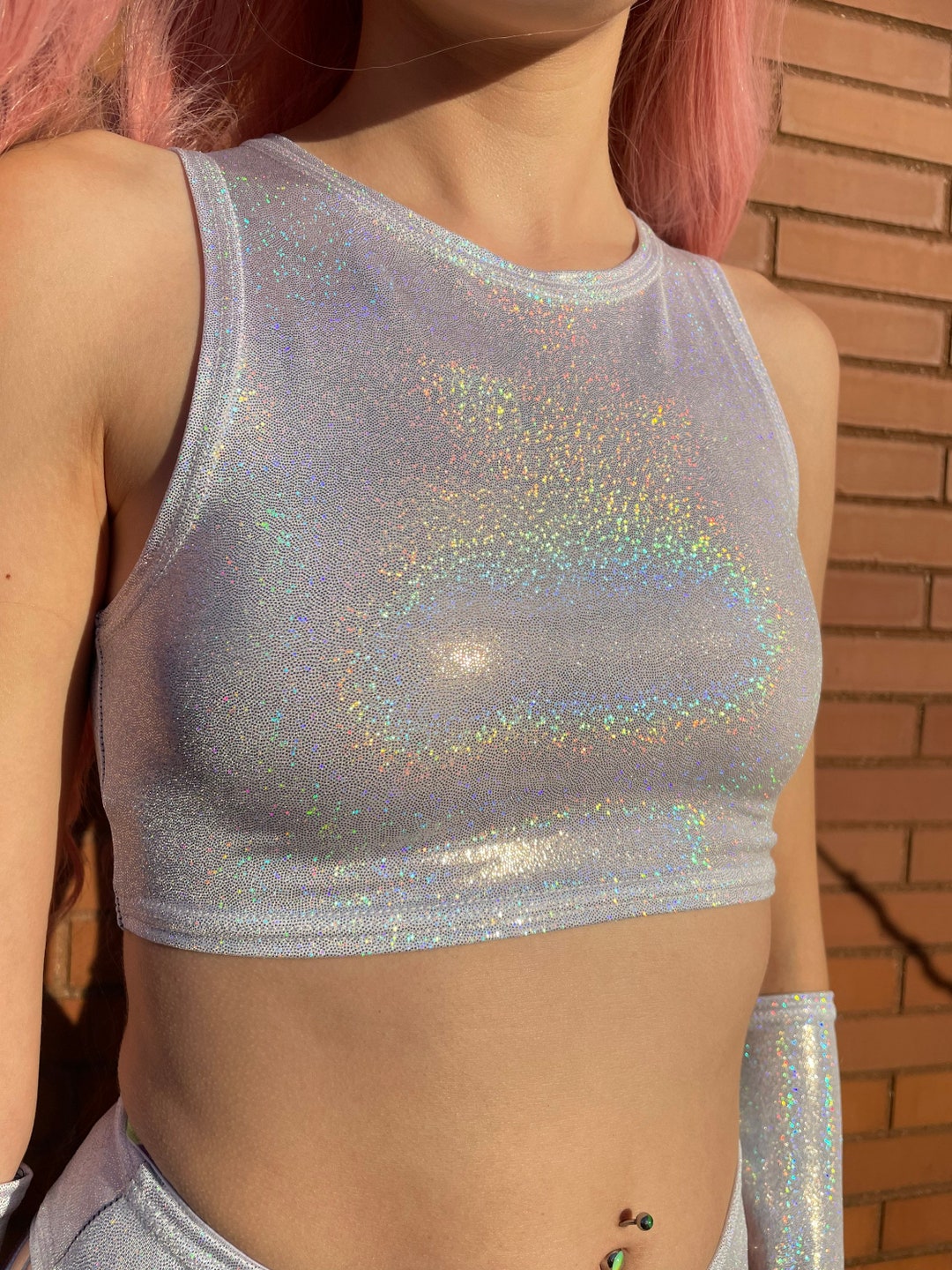 Cosmic Underboob Sporty Crop Top Womens Festival Top Rave Top Etsy