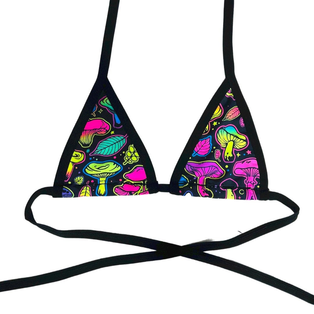 ELECTRIC MUSHROOM | Bikini Top, Women's Festival Top, Rave Top - Etsy