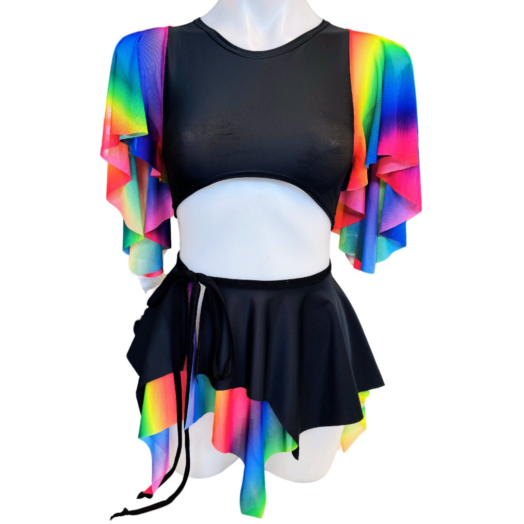 RAINBOW PRIDE | Underboob Sporty Crop Top, Women's Festival Top, Rave ...