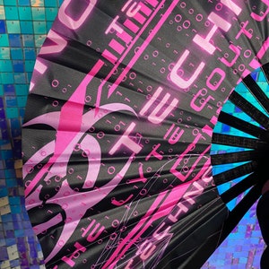 PINK TECHNO | Hand Fan, Rave Accessories, Festival Fan - Etsy