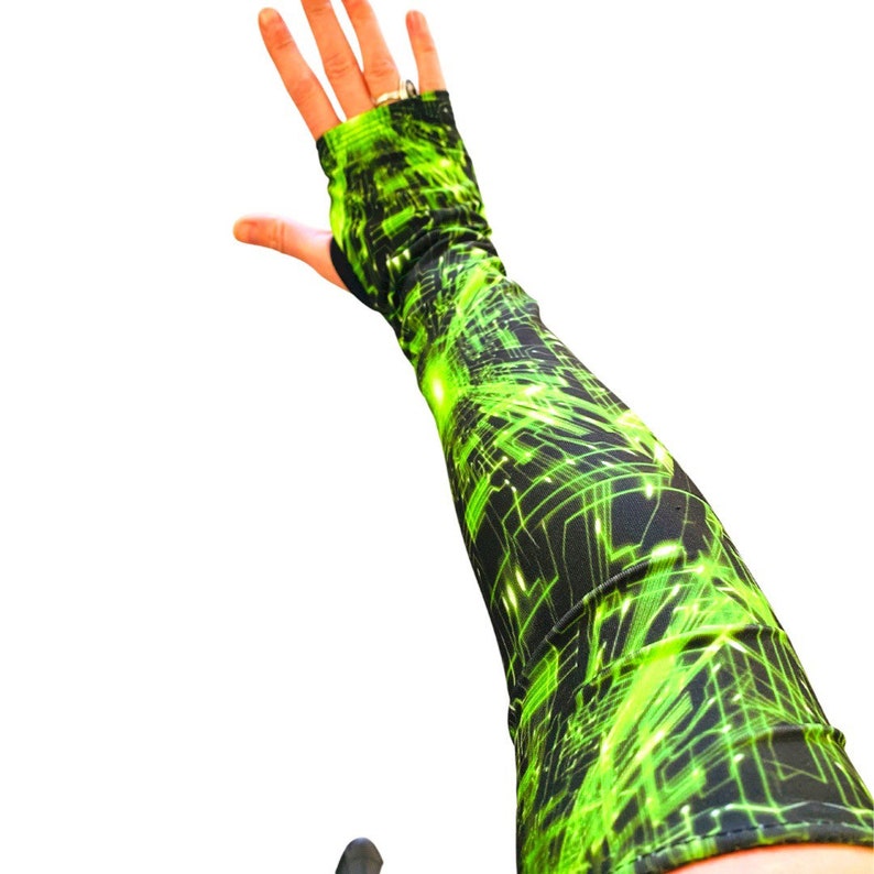 CYBER GRID Extra Long Over-the-elbow Gloves Festival - Etsy