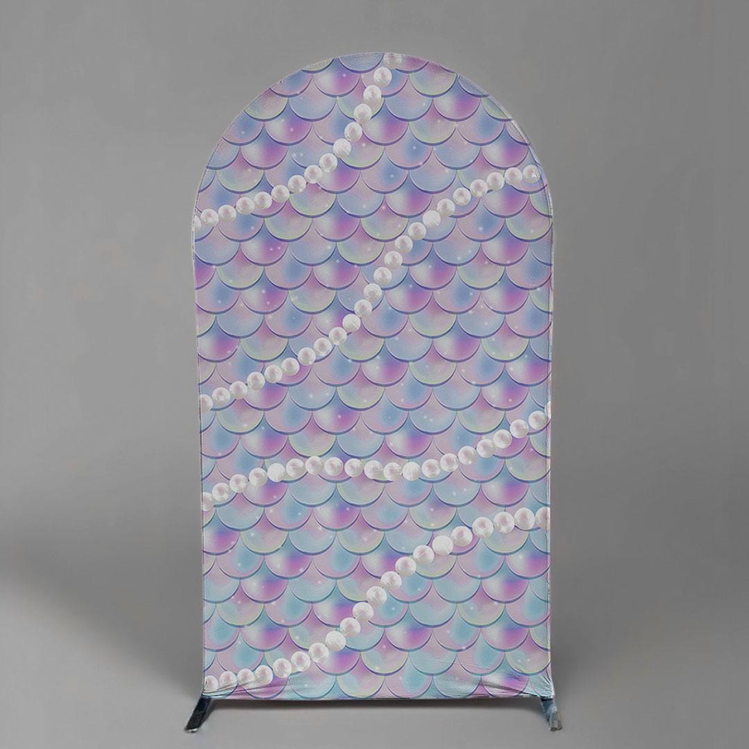 Fish Scales Arch Backdrop Spandex Covers Mermaid Birthday Party ...
