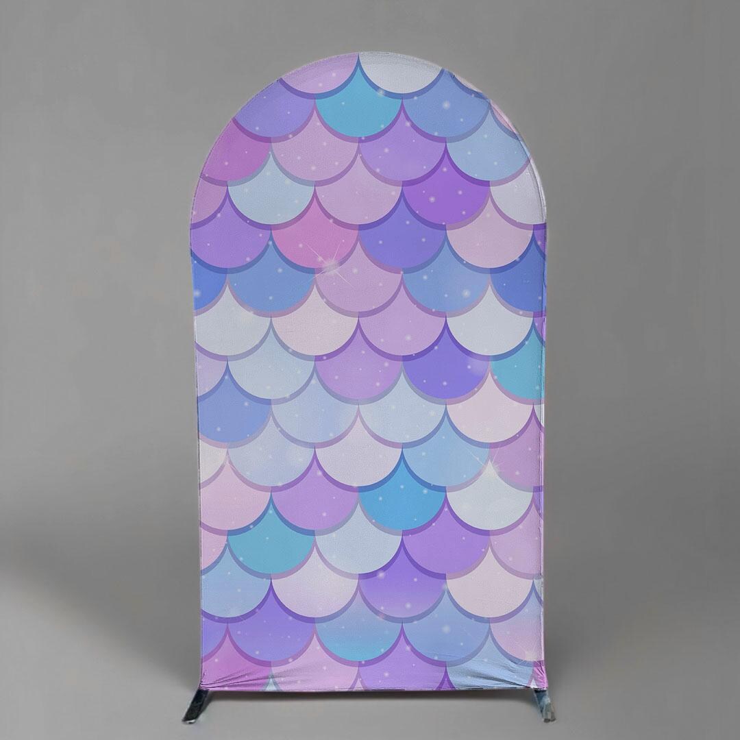 Fish Scales Arch Backdrop Spandex Covers Mermaid Birthday Party ...