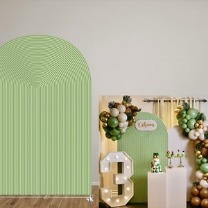 Double-sided Arch Fabric Backdrop Covers Green Ripples Arched Panel ...