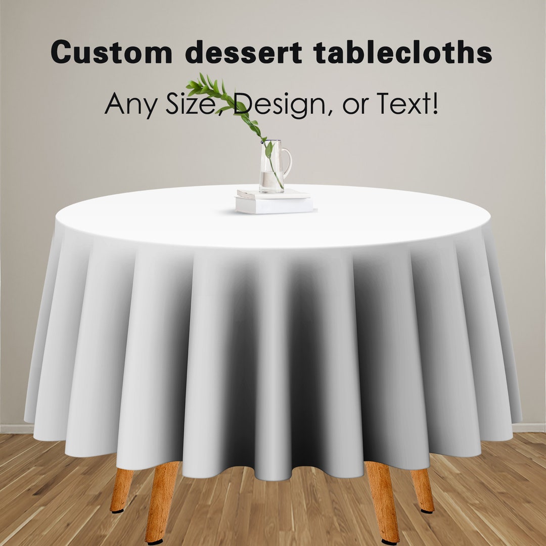 Custom Round Tablecloth Covers, Personalized Circle Table Cover, Add ...