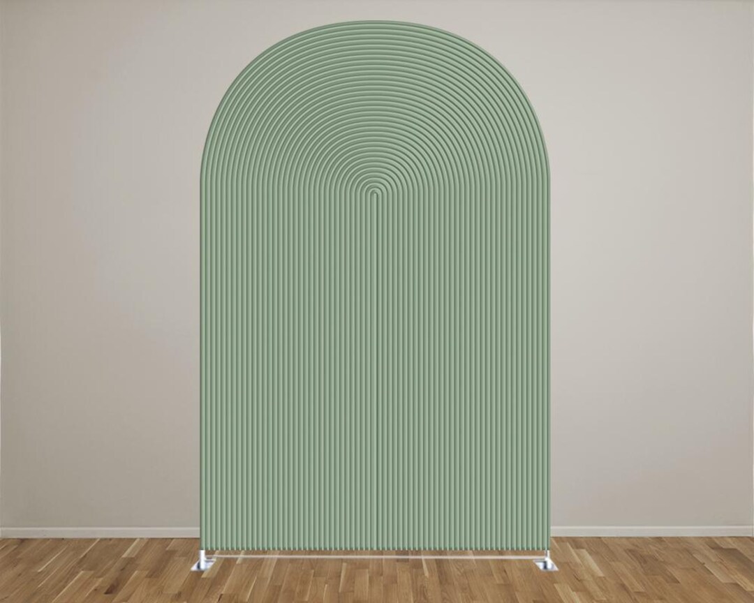 Double-sided Arch Fabric Backdrop Covers Green Ripples Arched Panel ...