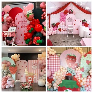 Customized Berry First Arch Backdrop Covers for Pink Strawberry ...