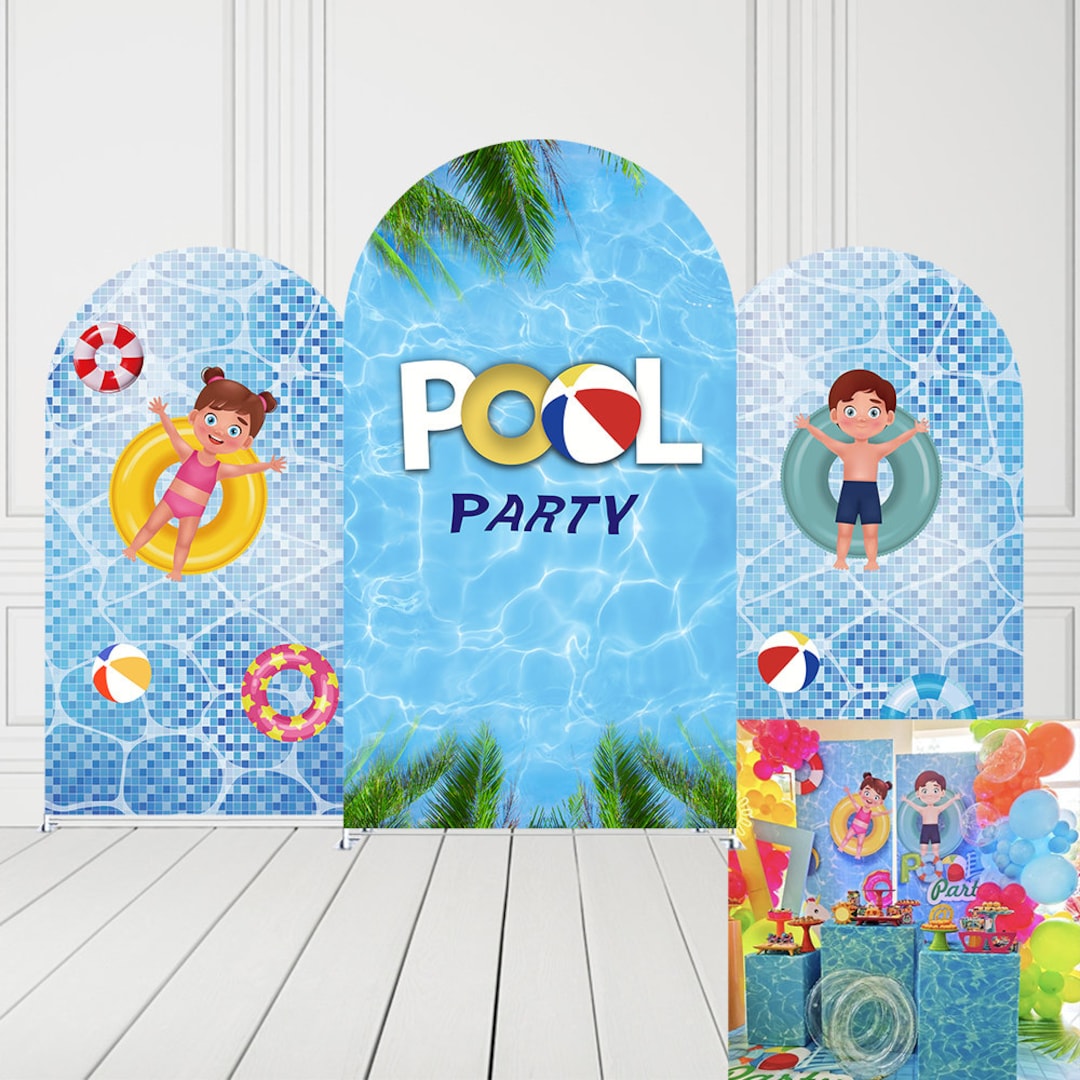 Arch Backdrop Stand Covers Summer Pool Parties Decorations Round ...