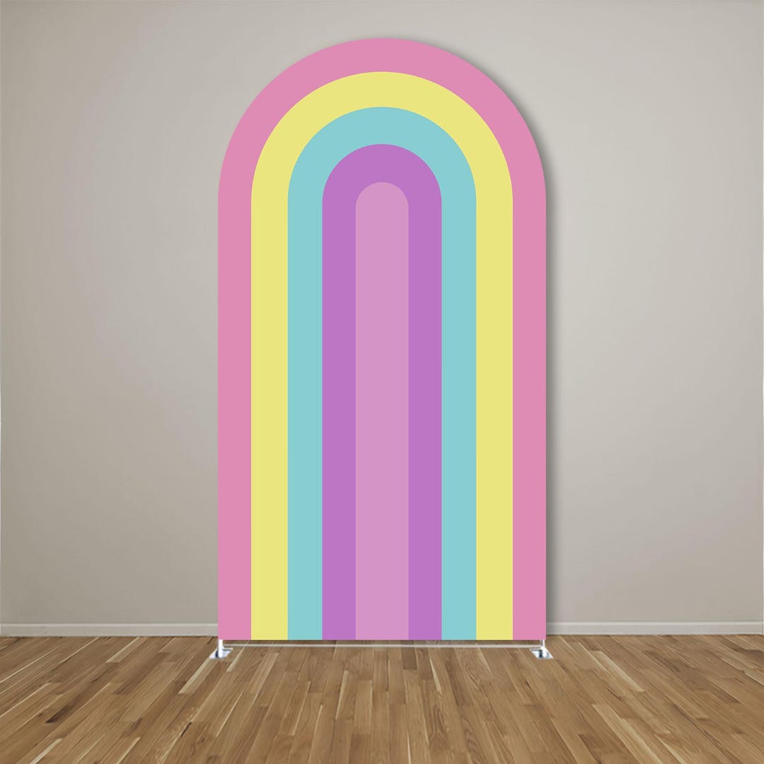 Arch Backdrop Covers Rainbow Pink Birthday Party Decorations Arch Stand ...