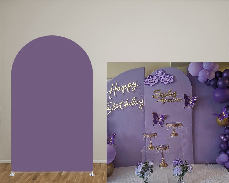 Double-sided Arch Fabric Backdrop Covers Purple Solid Color - Etsy UK