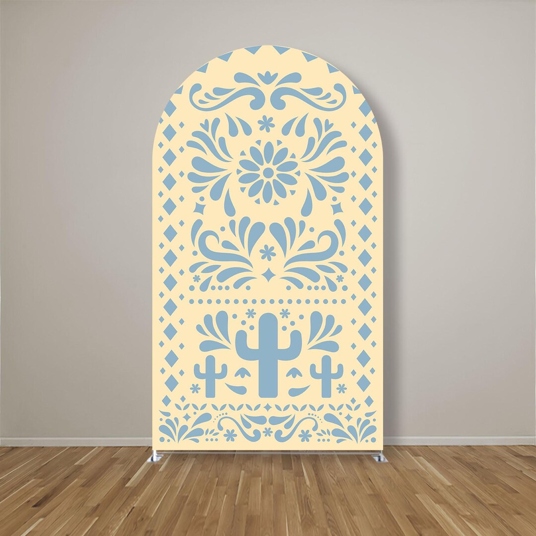 Dusty Blue Cielito Lindo Arch Backdrop Stand Covers Mexican Theme ...