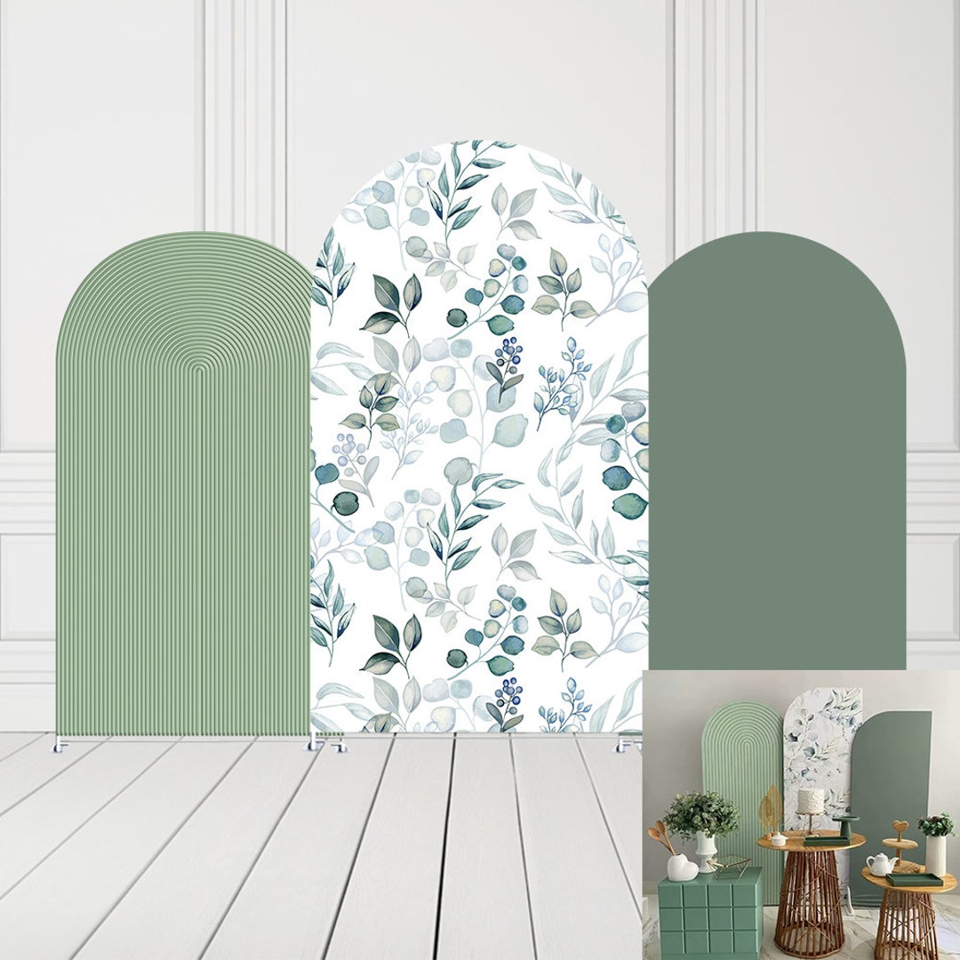Chiara Arch Backdrop Covers Green Ripples Leaves Wedding Birthday Party ...