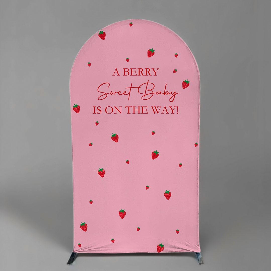 Arch Backdrop Covers Strawberries Berry First Birthday Party Arch Stand ...