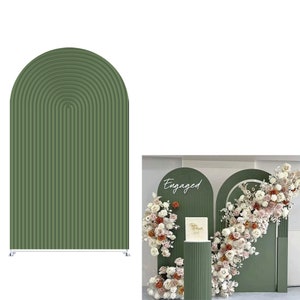 Double-sided Arch Fabric Backdrop Covers Green Ripples Arched Panel ...