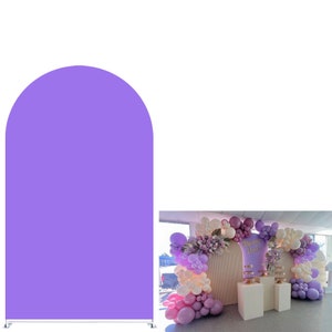 Double-sided Arch Fabric Backdrop Covers Purple Solid Color Arched ...