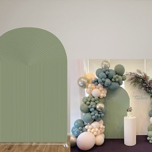 Double-sided Arch Fabric Backdrop Covers Green Ripples Arched Panel ...