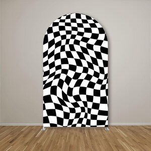 Off-road Truck Arch Backdrop Fabric Covers Groovy Checkered Grid ...