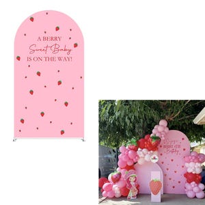 Arch Backdrop Covers Strawberries Berry First Birthday Party Arch Stand ...