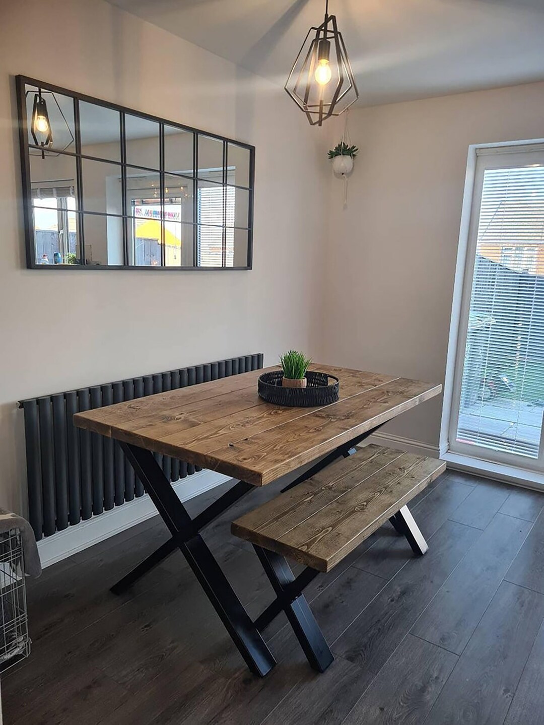 Dining Set Rustic Dining Table and Bench Industrial Modern - Etsy