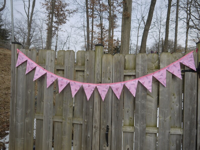 Pretty Pink Princess Triangle Fabric Banner, First Birthday, Nursery ...