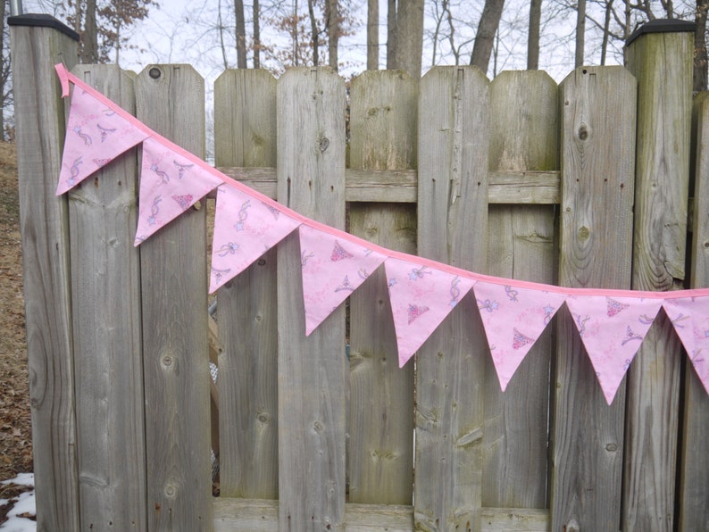 Pretty Pink Princess Triangle Fabric Banner, First Birthday, Nursery ...