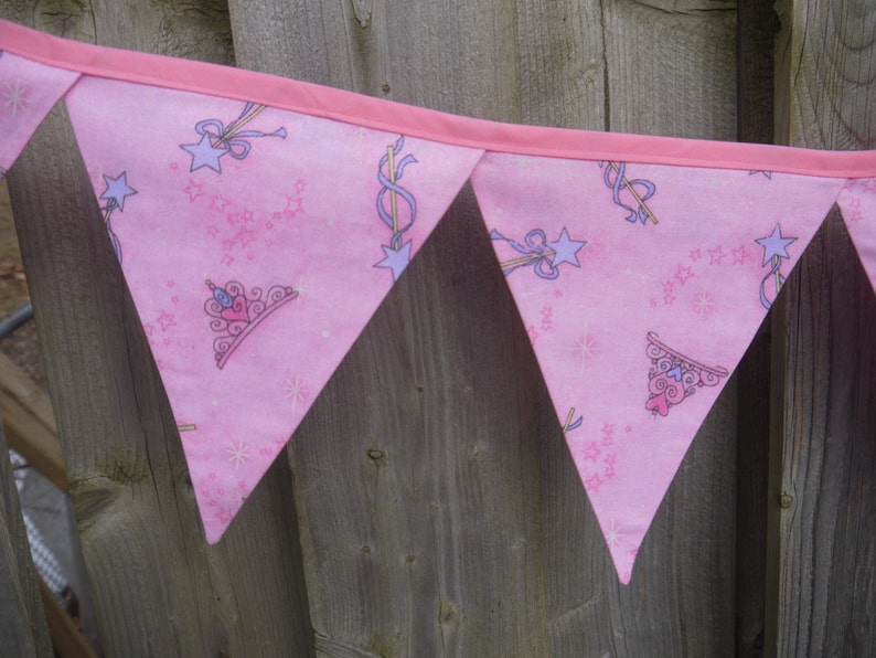 Pretty Pink Princess Triangle Fabric Banner, First Birthday, Nursery ...