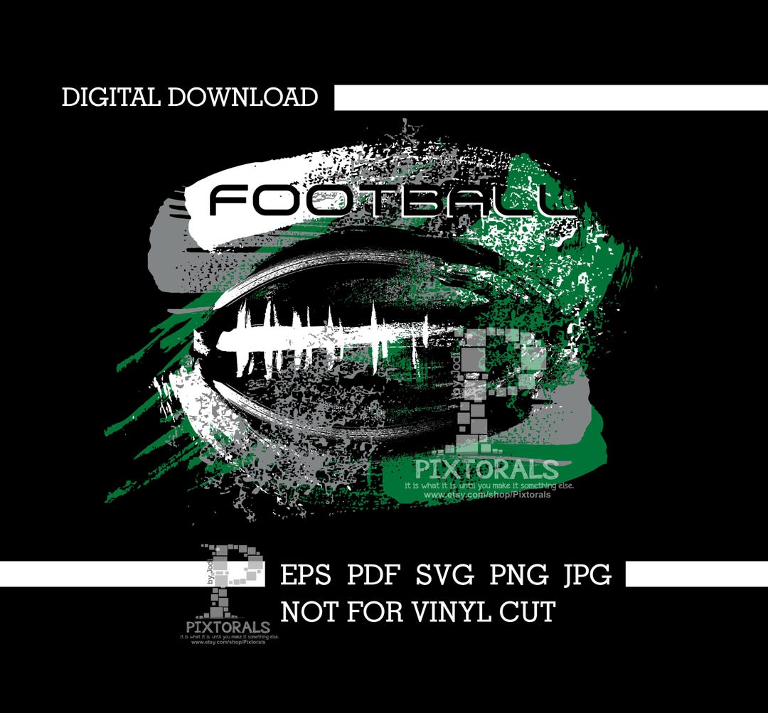 Football Design Kelly Green, Brushed, Digital Download, Vector, Eps ...