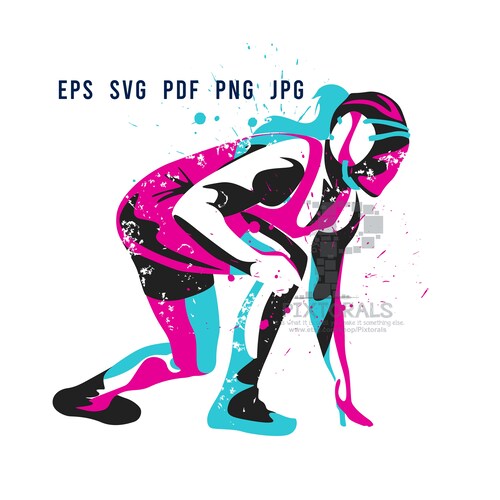 Girls Wrestling Design EPS PDF SVG Jpg and Png. T-shirt - Etsy