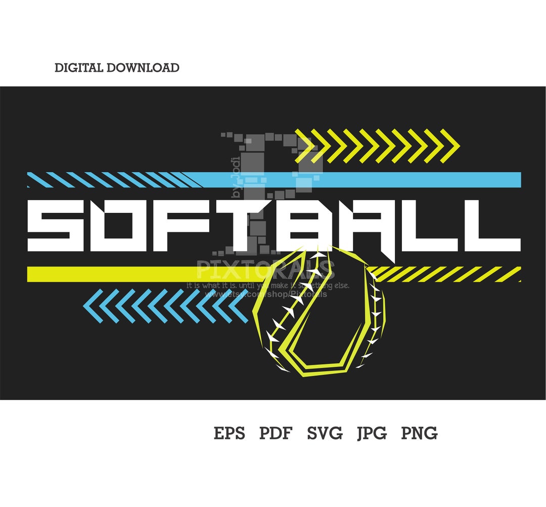 Softball Design, Digital Download, Eps, Svg, Pdf, Jpg and Png, Softball ...