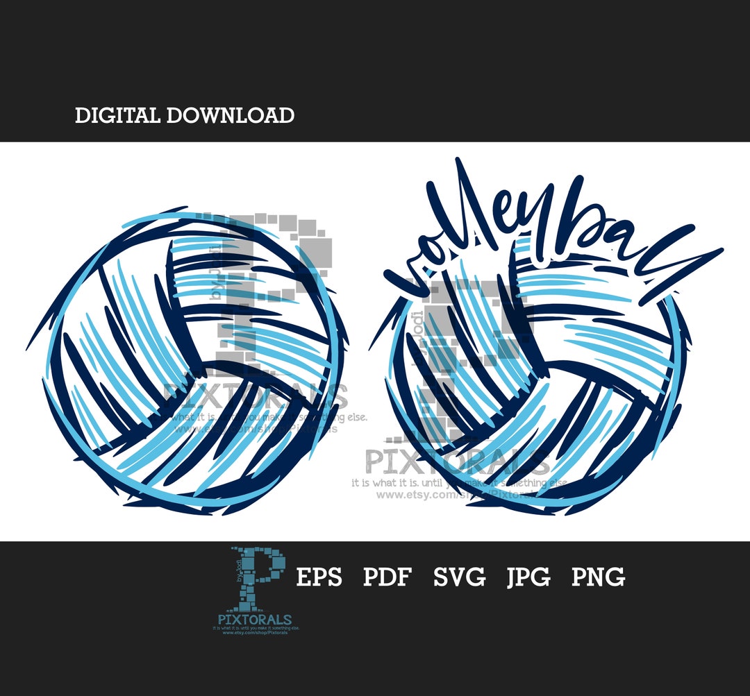 Volleyball, Marker Lines, Digital Download, Eps, Pdf, Svg, Jpg, Png ...