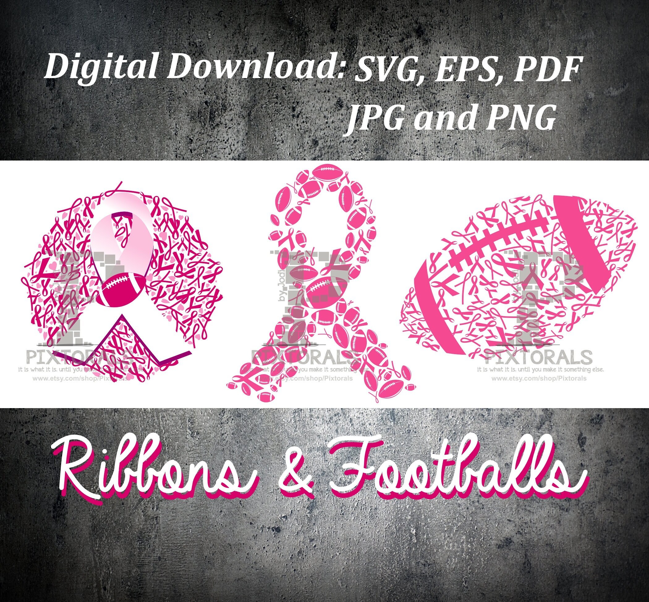 Breast Cancer Ribbon Football Vector
