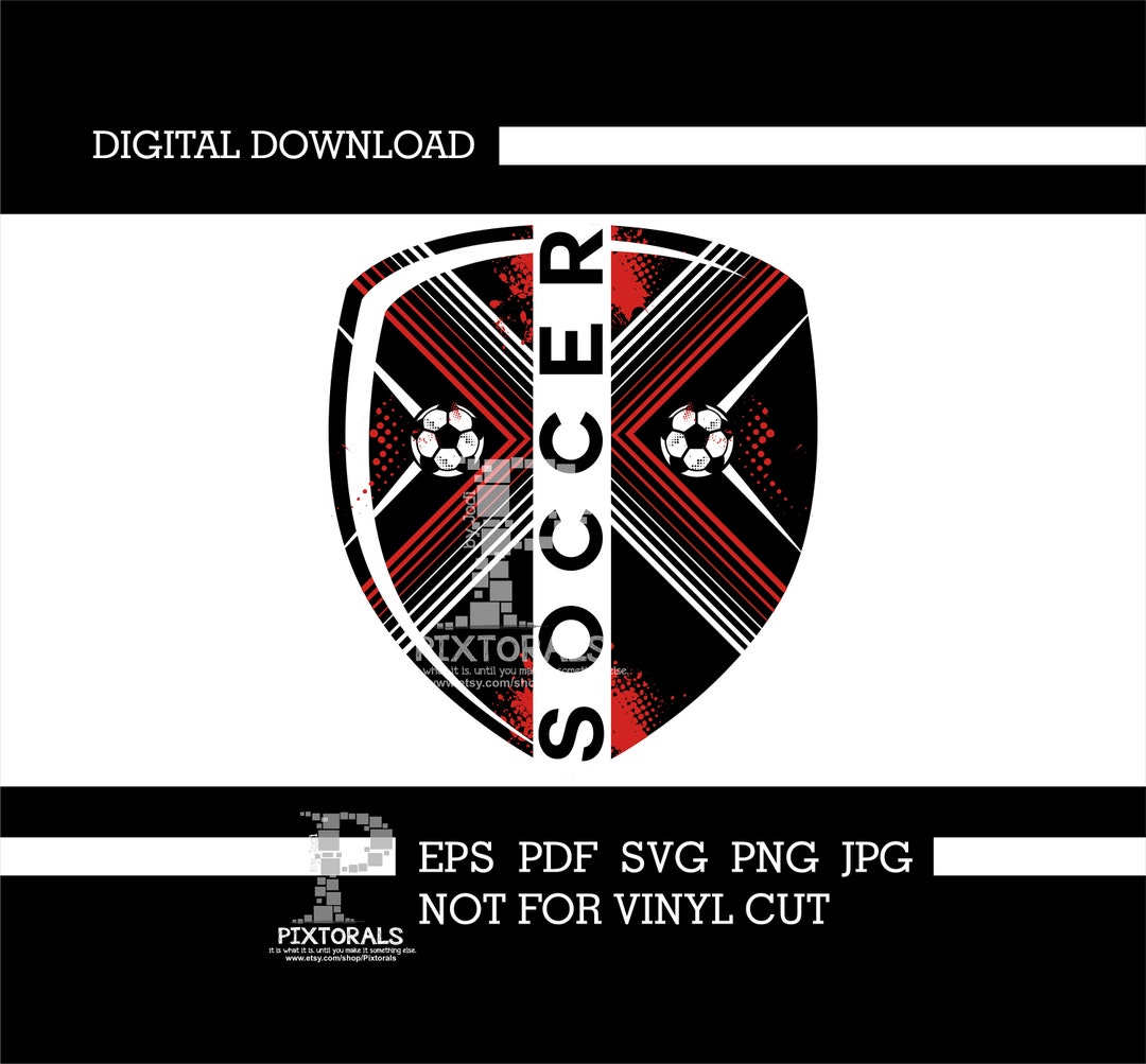 Soccer Shield Design, Digital Download, Eps, Jpeg, Png, Pdf, Svg, Clip ...