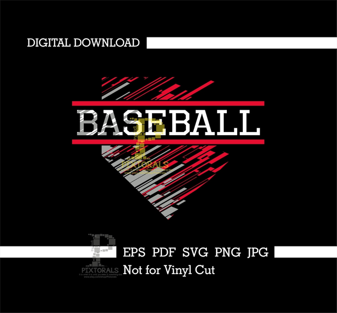 Baseball Plate Design in Red, Digital Download as Vector, Sports Teams ...