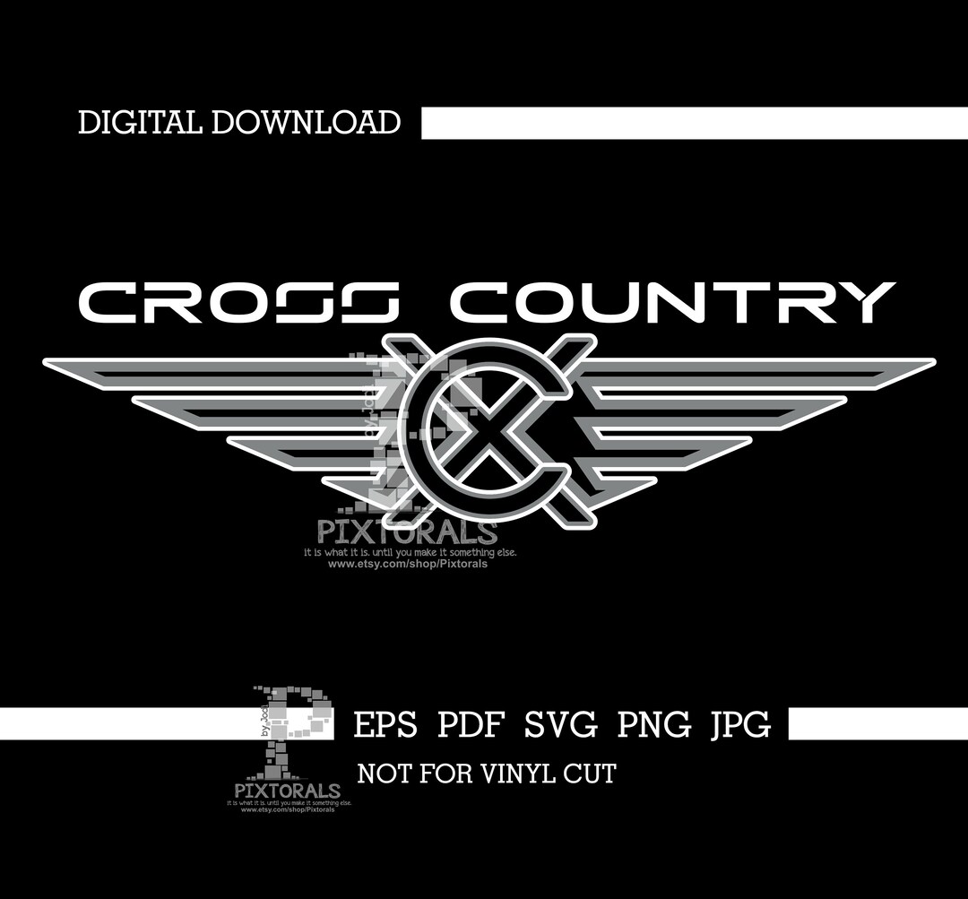 Cross Country XC Wing Tee Design, Cross Country Vector, Cross Country ...