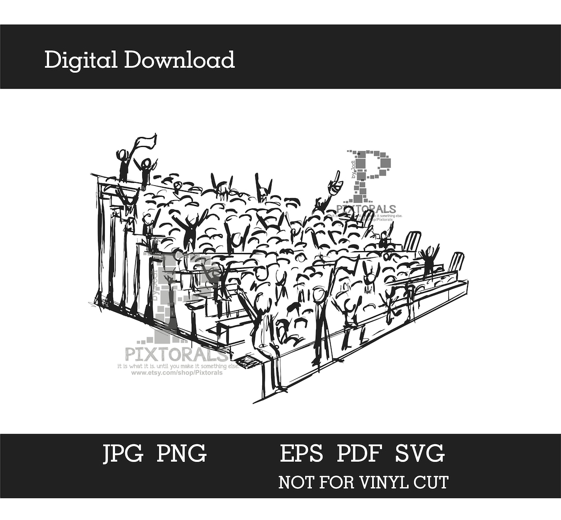 Gym Bleachers Vector Sketch, Digital Download, PNG, JPG, EPS, Pdf, Svg ...