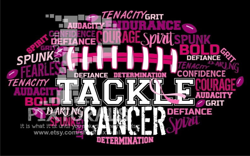 Tackle Cancer Football Design Breast Cancer Awareness Breast - Etsy