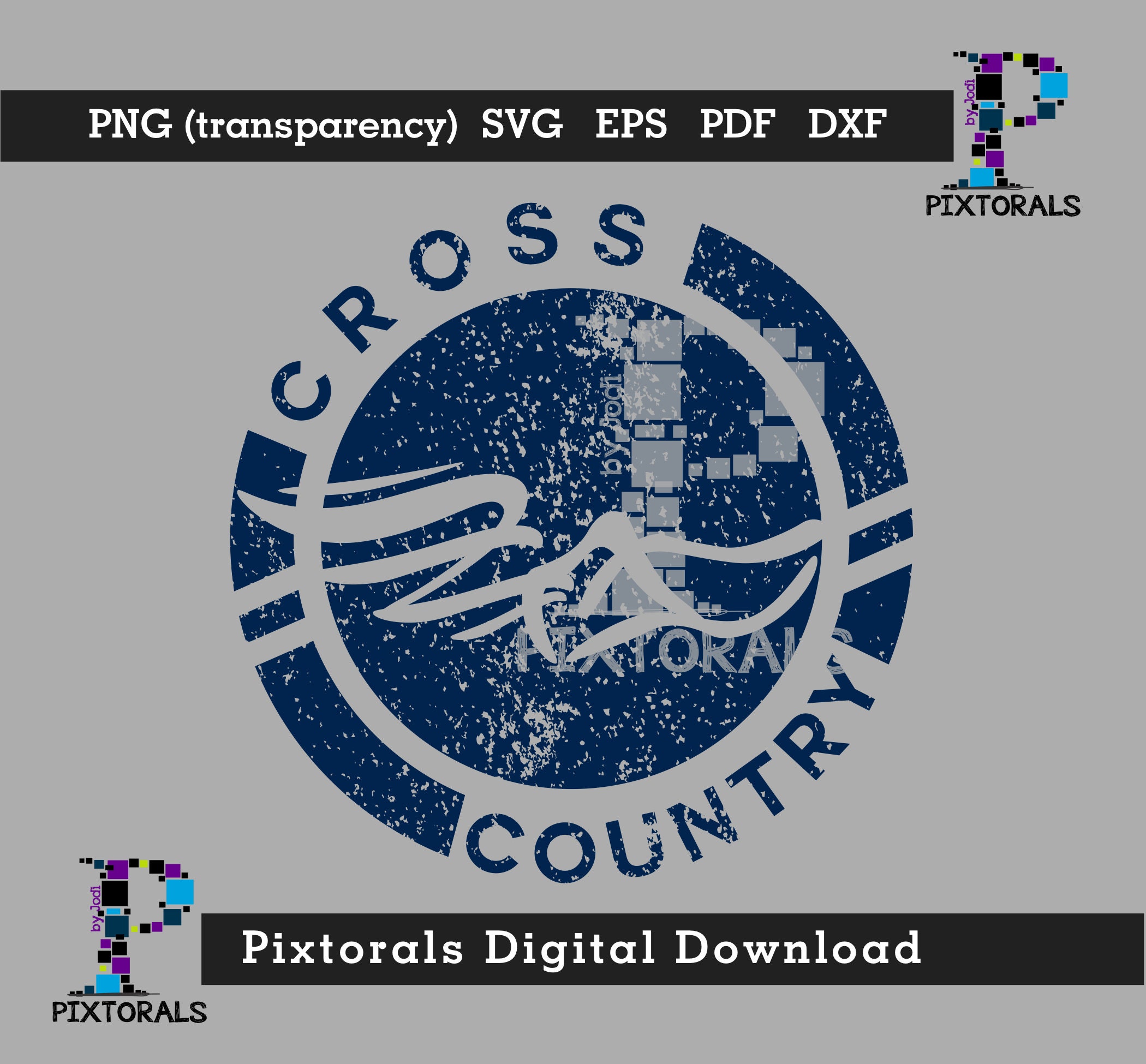 Cross Country Symbol Blue