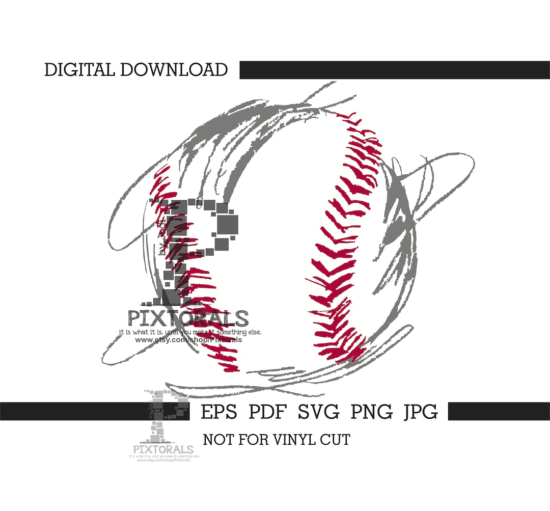 Baseball Sketch Design, Digital Download, Eps, Pdf, Svg, Jpg, Png ...