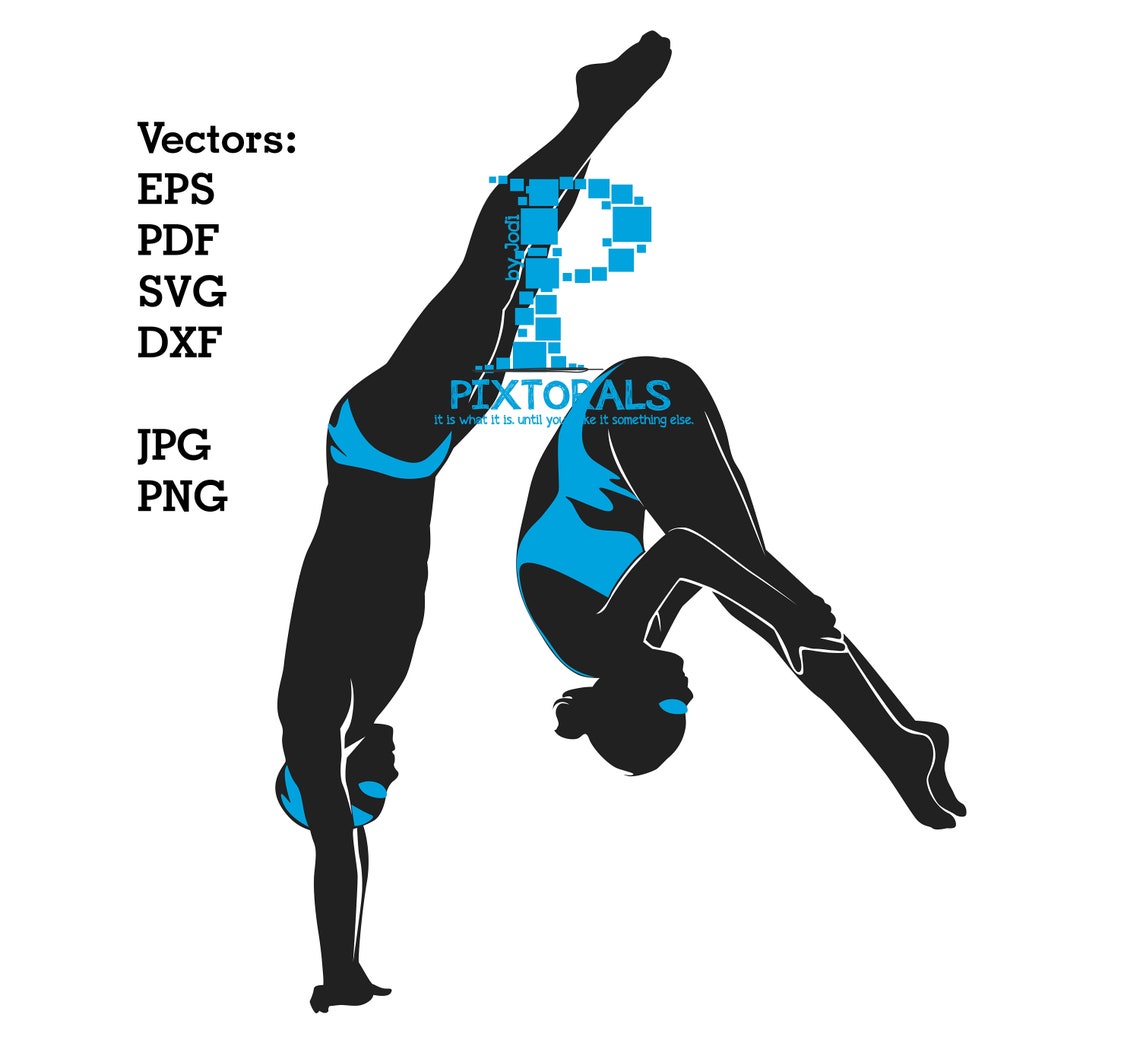 Divers Swimmers set 2 Male and Female Swim Vector dive | Etsy