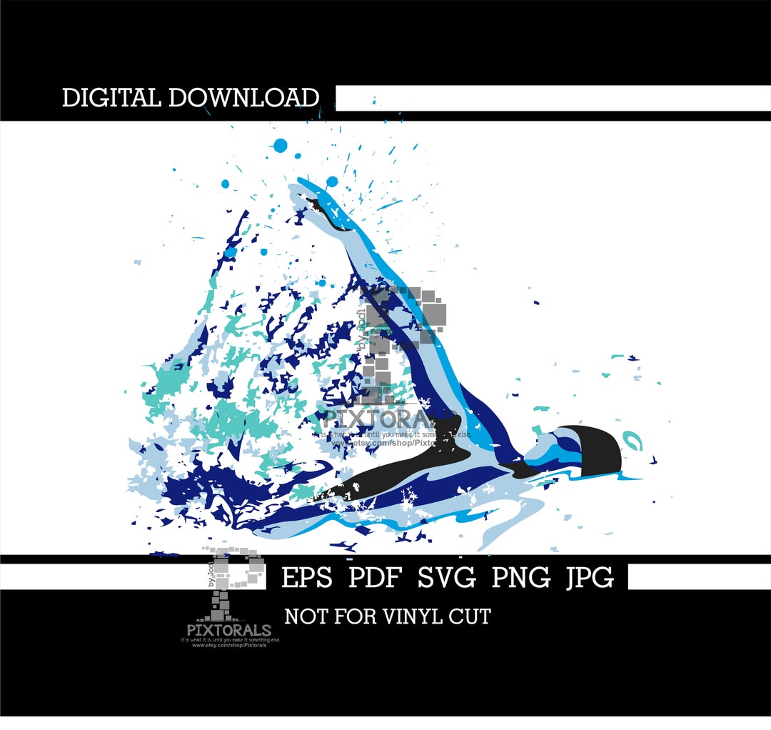 Swimmer, Backstroke, Vector, Eps, Jpeg, Png, Svg, Pdf, Swim, Clipart ...