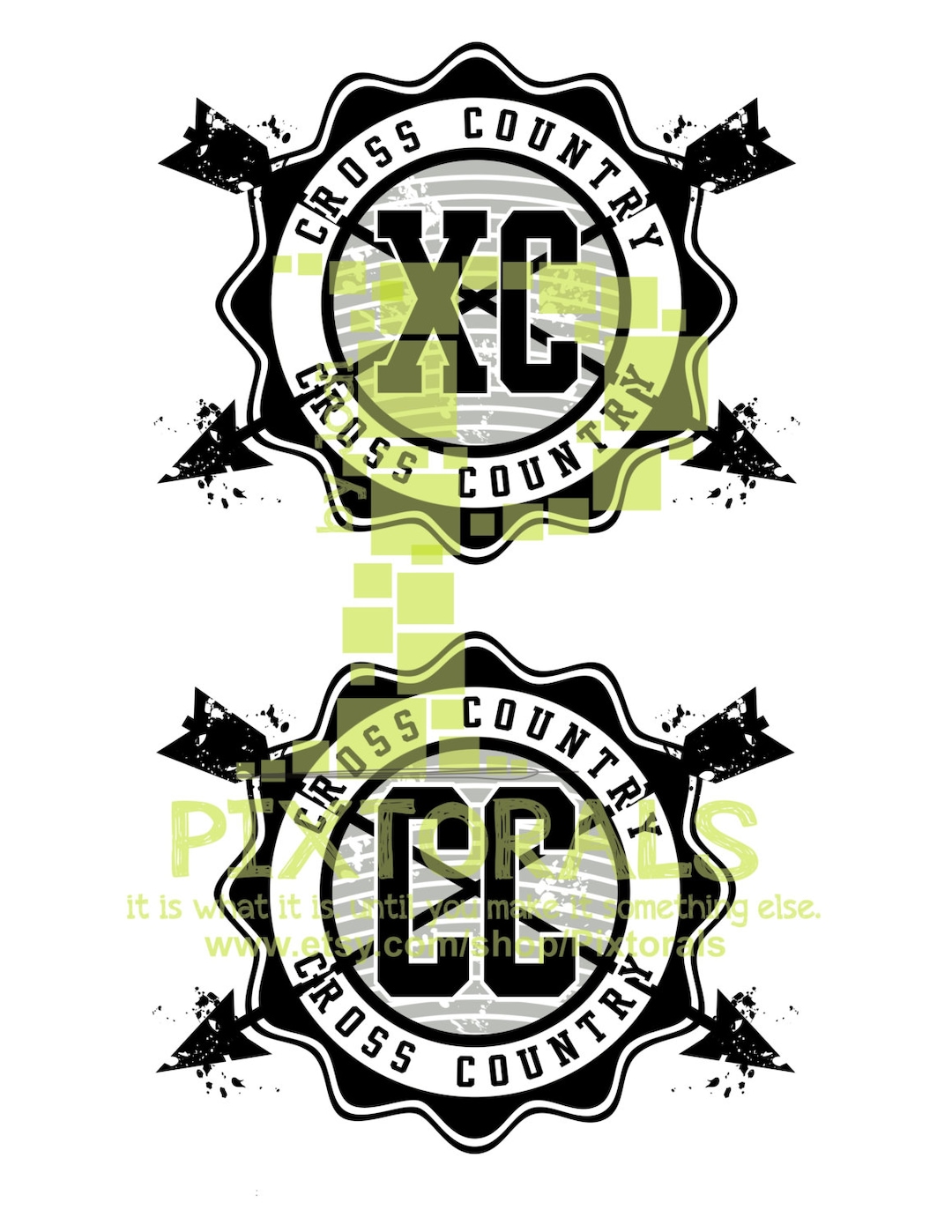 Cross Country Vector XC CC Medallion Logo EPS File - Etsy