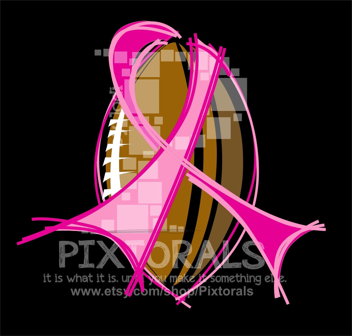 Breast Cancer Ribbon Football Vector