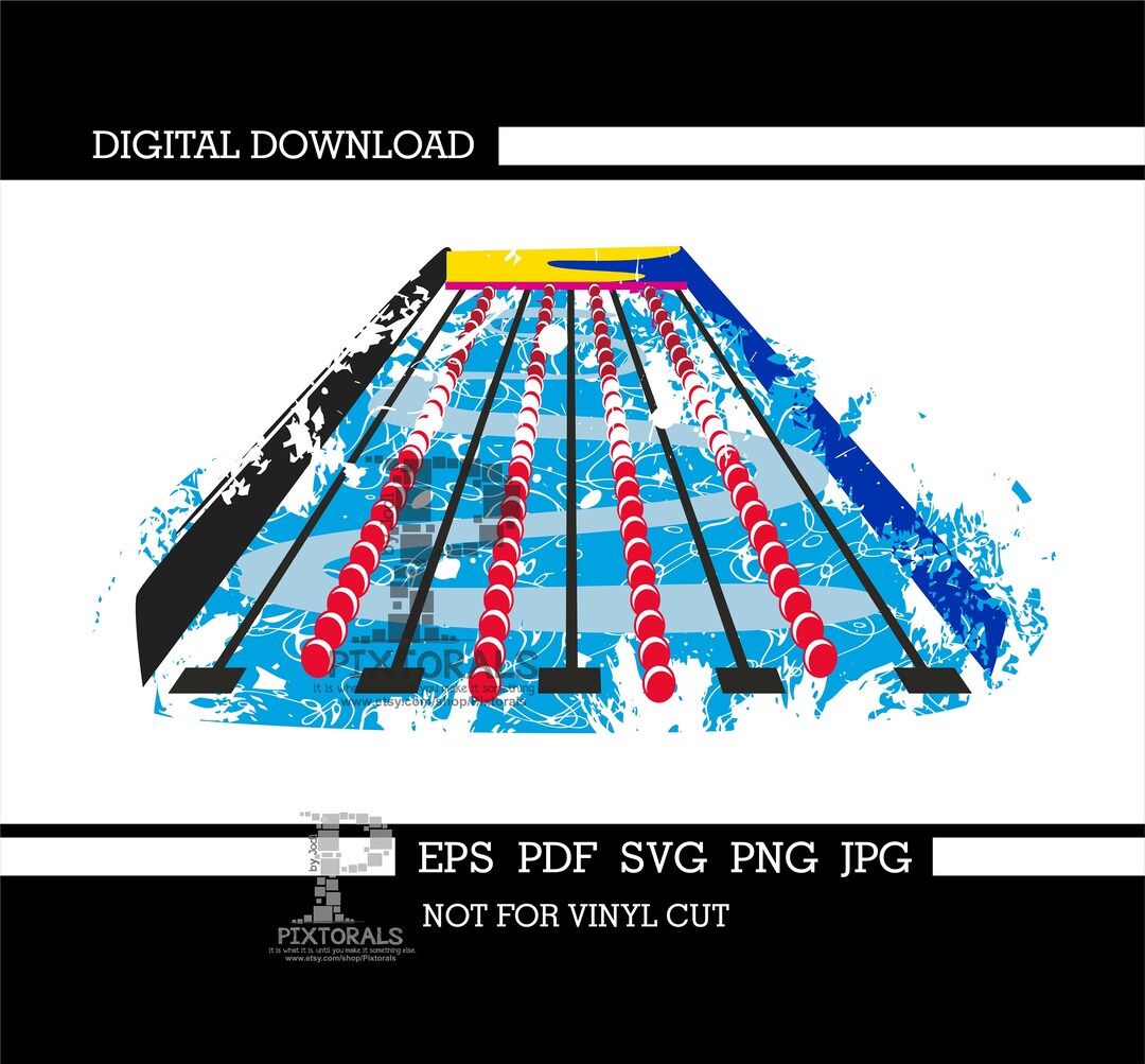 Swimming Pool, Vector, Colorful, Digital Download, Eps, Pdf, Svg, Jpg ...