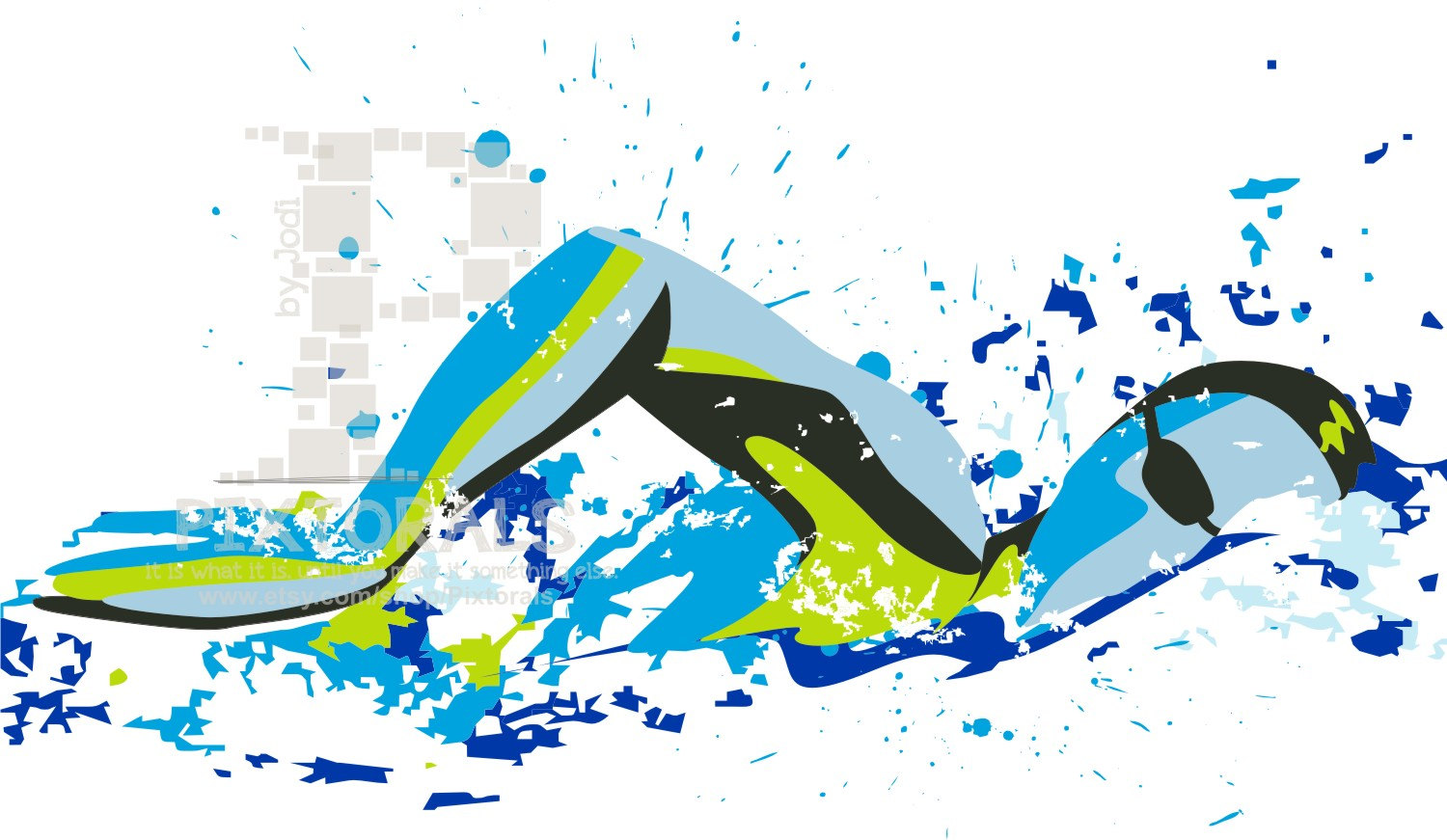 Swimmer Freestyle stroke Vector Set of eps jpeg png | Etsy