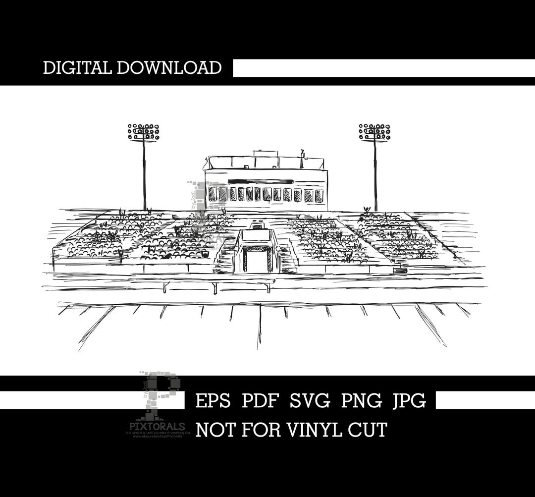Football Stands Vector Sketch Front View, Digital Download, PNG, JPG ...