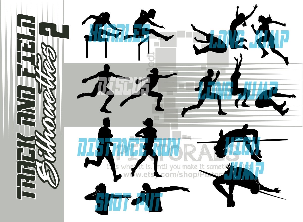 Track And Field Silhouettes Vector