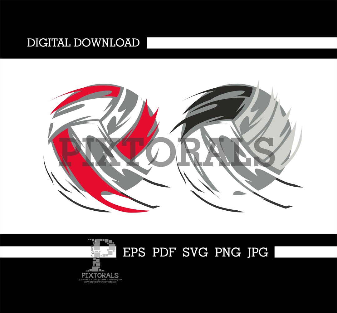 Volleyball, Digital Download, Vector, Eps, Pdf, Svg, Jpg, Png, Design ...