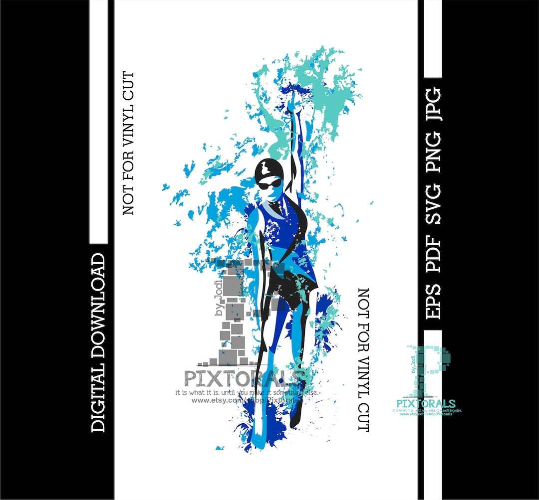 Swimmer Female, Backstroke, Vector, Digital Download, Clip Art, Eps ...